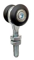 China 40mm Galvanized Hanging Door Rollers White Iron Hanging Track 2 Rollers With Ball for sale