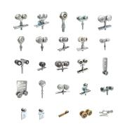 China 1100lb Heavy Duty Industrial Hanging Door Rollers System Hardware White Zinc Steel for sale