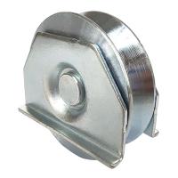 China difference sizes V groove double bearings silver zinc plated sliding gate support wheel with double plates for sale