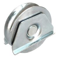 China difference sizes U groove single bearing silver zinc plated sliding gate support wheel with double plates for sale