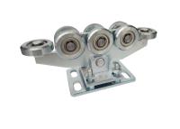 China Zinc Silver Automatic Cantilever Sliding Door Roller Carriage With 8 Wheels 113mm for sale