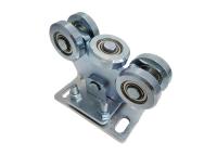 China Zinc Silver Adjustable Steel  Sliding Cantilever Gate Wheel With 5 Cartridge 126mm for sale