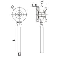China GL49A Steel Hanging Door Roller Track With Bearing Rail Track 2 Wheels Roller 55mm for sale