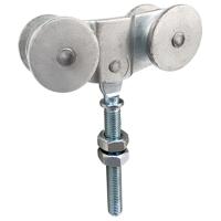 China Glass Door Hanging Roller Wheel 4 Round Plate Style 33.5mm for sale