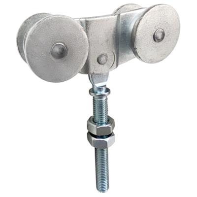 China Glass Door Hanging Roller Wheel 4 Round Plate Style 33.5mm for sale