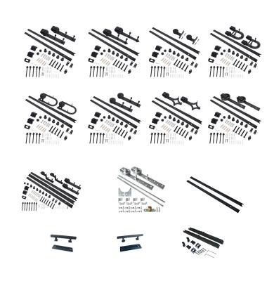 China 16 Inch 18 Inch Barn Gate Hardware 8ft 6.6 Ft  6 Foot 6ft Double Barn Door Hardware Kit for sale