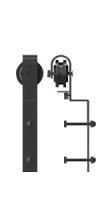 China 16 Inch 18 Inch Barn Gate Hardware 8ft 6.6 Ft  6 Foot 6ft Double Barn Door Hardware Kit for sale