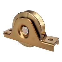 China Various sizes Y groove double bearings galvanized steel sliding gate support wheel with interior bracket for sale