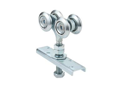 China Q235 Steel Galvanized Hanging Door Roller Kit With Forge Centre Plate for sale
