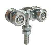 China Q235 Steel Galvanized Hanging Door Roller Kit With Forge Centre Plate for sale