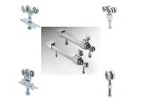 China Q235 Steel Galvanized Hanging Door Roller Kit With Forge Centre Plate for sale