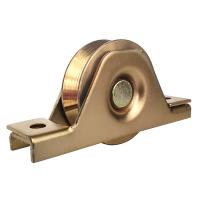 China Various sizes V groove double bearings galvanized steel sliding gate support wheel with interior bracket for sale