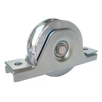 China Various sizes U groove double bearings galvanized steel sliding gate support wheel with interior bracket for sale