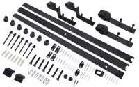 China 5' 6' 7 Ft 8' 12 Foot Exterior Double Track Bypass Sliding Barn Door Hardware Black Wheel Spoke for sale