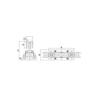 China Telescopic Wood Small Cantilever Gate Kit 3 Wheel Carriage 80x80 Track 68mm for sale