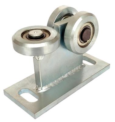 China 68mm steel cantilever slide gate roller wheel 3 wheel carriage white zinc for sale