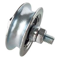 China Various sizes U groove single bearing galvanized steel sliding gate support wheel with bolt for sale