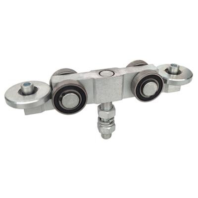 China hanging door track rollers 10 wheels 52mm Machined Steel bearing white zinc for sale