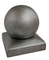 China 80x80mm Fence Post Caps With Ball Round Galvanized Top White Steel   Decorative for sale