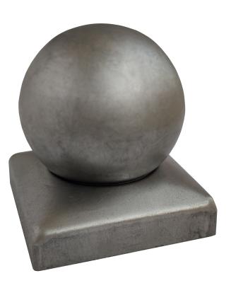 China 80x80mm Fence Post Caps With Ball Round Galvanized Top White Steel   Decorative for sale