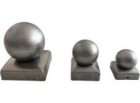 China 80x80mm Fence Post Caps With Ball Round Galvanized Top White Steel   Decorative for sale