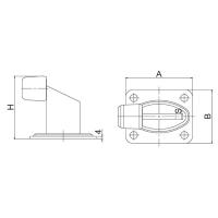 China 35mm High Centre Driveway Gate Stopper Plate Bottom Sliding Gate Stop for sale