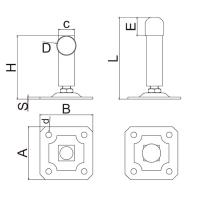 China Glass Floor Electric Gate Stopper With Bolt Down Base Wall Install Kit for sale