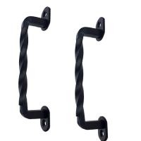 China Black Barn Gate Hardware Steel 6 1/5'' Twist Barn Door Handles And Pulls for sale