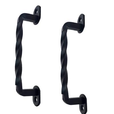 China Black Barn Gate Hardware Steel 6 1/5'' Twist Barn Door Handles And Pulls for sale