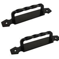 China Large Twisted Hand Door Pulls on Sturdy Back plate Barn door Hardware Gate Handle for sale