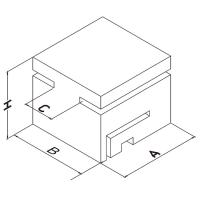 China 74x76x62.2mm Sliding Gate Nylon Guide Block 75mm White for sale