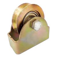 China 80mm Sliding Gate Wheel Placement Y Groove Single Bearing With Exterior Round Support Box for sale