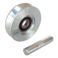 China Various sizes V groove single bearing zinc plated sliding gate support wheel with fixing bolt for sale