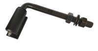 China Self Closing 7'' Steel Weld On Barrel Hinges Long Bolt Steel Powder Coated Black for sale