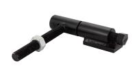 China Self Closing 7'' Steel Weld On Barrel Hinges Long Bolt Steel Powder Coated Black for sale