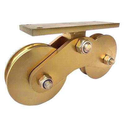 China U groove double bearings galvanized steel heavy duty sliding gate support twin wheels for sale