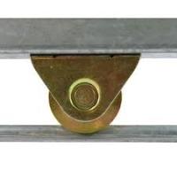 China Trapezoidal bracket pulley door rolling bearing iron door pulley and accessories for sale
