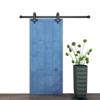China Single door  Wooden door Black  Diamond iron powder coated sliding hardware for sale