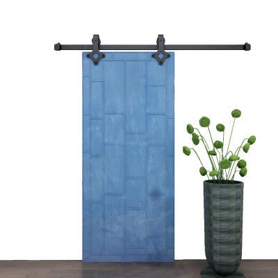 China Single door  Wooden door Black  Diamond iron powder coated sliding hardware for sale