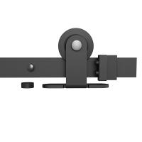 China Single door  Wooden door Black  Diamond iron powder coated sliding hardware for sale