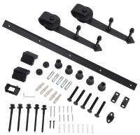 China 80kg Heavy Duty Sliding Closet Door Hardware Track Rail Kit System 6.6ft  Steel Arrow for sale