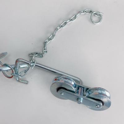 China White Zinc Banana Cableway Rollers System With Chain  Heavy Duty Ball Bearing D64mm for sale