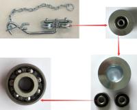 China D64mm White Zinc Garrucha Para Banano Cable Via Para Banano Banana Trolley Roller for sale