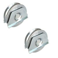 China 4in Automatic Gate Opener Wheels U Groove Steel Gate Roller Wheel With Double Plates Round for sale