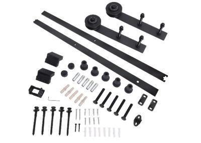 China 6.13kg 8ft 60 In Barn Door Hardware Industrial Hanging Door Rollers Straight Plate for sale