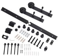 China 6.13kg 8ft 60 In Barn Door Hardware Industrial Hanging Door Rollers Straight Plate for sale