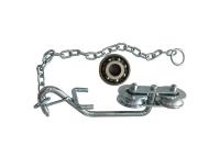 China 56mm-64mm Iron Steel Zinc Silver Cableway Banana Farm Trolley Roller Pulley for sale