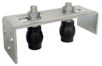 China Dual Rollers Sliding Gate Guide Bracket L Rear Post Universal Heavy Duty Adjustable 64mm for sale