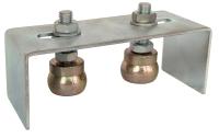 China Dual Rollers Sliding Gate Guide Bracket L Rear Post Universal Heavy Duty Adjustable 64mm for sale