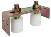 China Dual Rollers Sliding Gate Guide Bracket L Rear Post Universal Heavy Duty Adjustable 64mm for sale